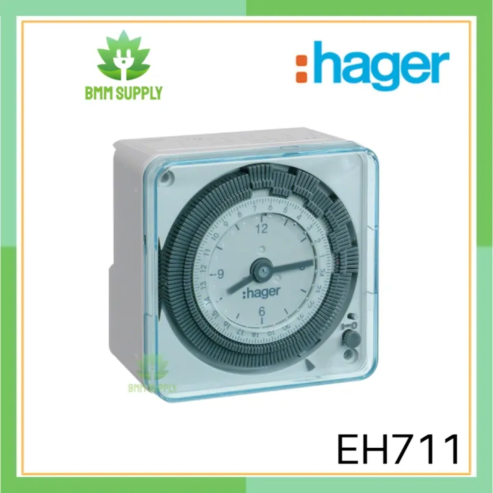 HAGER #EH711 ANALOG TIME/TIMER SWITCH 72X72 24HOURS + RESERVE | Lazada