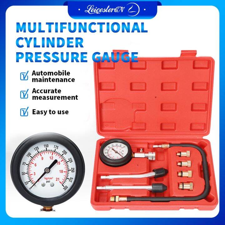 LST 8 PCS Gasoline Engine Compression Tester Cylinder 0-300 PSI ...