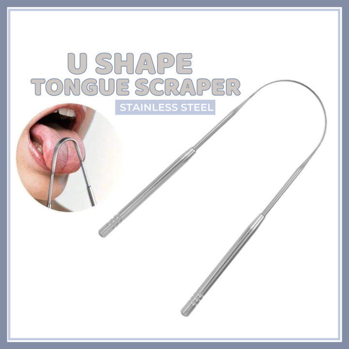 Stainless Steel U Shape Tongue Scraper Dental Hygiene Care Oral Cleaner ...