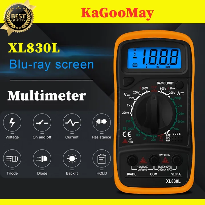 XL830L LCD Display Digital Multimeter , Ammeter Voltmeter Ohmmeter ...
