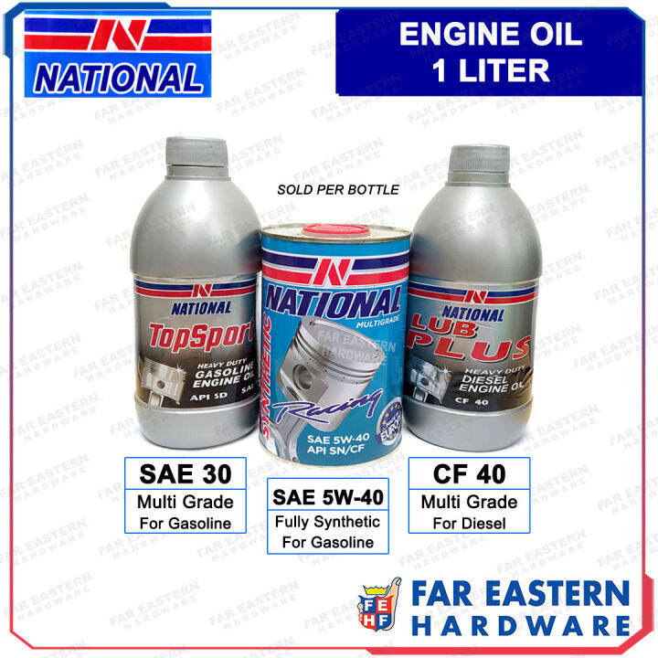 NATIONAL Engine Oil 1L Multi Grade | Fully Synthetic Gasoline | Diesel ...