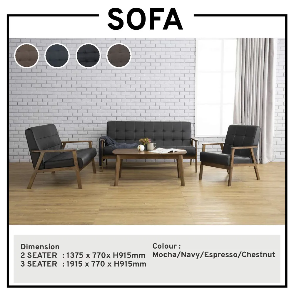 Vinyl Sofa Set | Baci Living Room