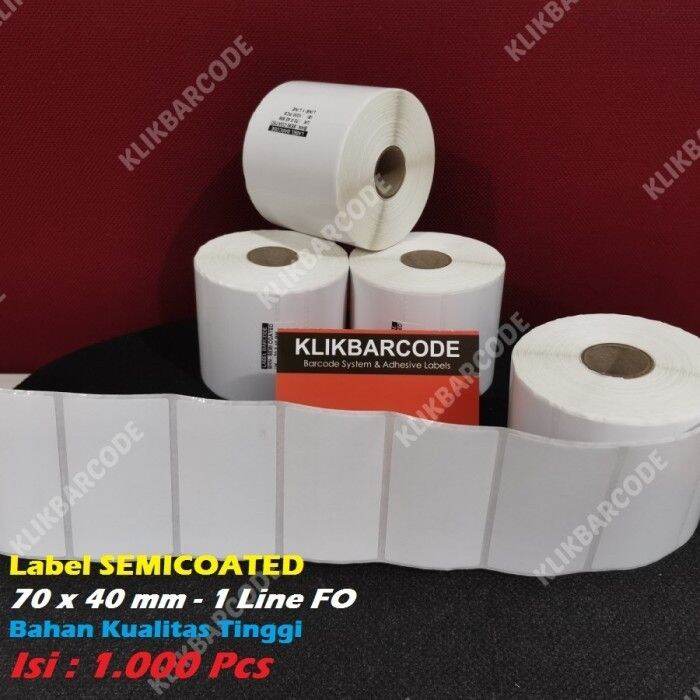 KASIR LABEL SEMICOATED 70 MM X 40 MM 1 LINE PORPORASI KLIKBARCODE ...