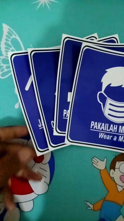 stiker PAKAILAH MASKER 15x15. wajib masker 3M Kesehatan sign rambu k3 ...