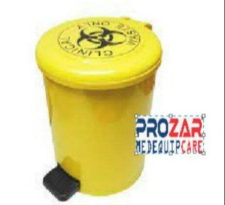 CLINICAL WASTE BIN YELLOW PEDAL WASTE BIN-10L | Lazada