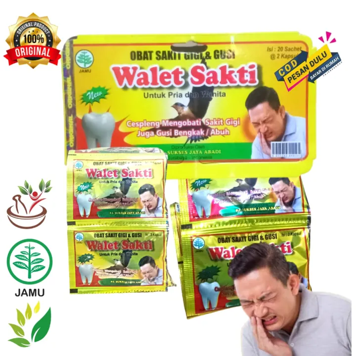 kapsul walet sakti Isi 20 Chaset x 2 kapsul herbal sakit gigi | Lazada ...