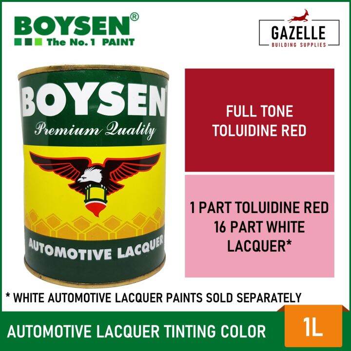 Boysen Automotive Lacquer Tinting Color Toluidine Red B1305 - 1L ...