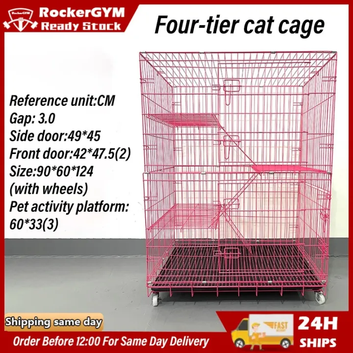 Ready Stock COD Cat Cage Easy Assemble Cage Pet 2/4 Layer Kulungan ng ...