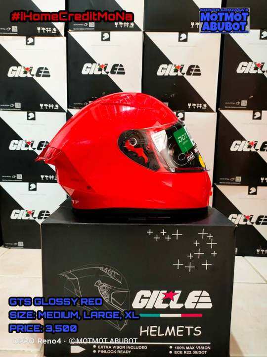 GILLE FULL FACE HELMET GLOSSY RED | Lazada PH