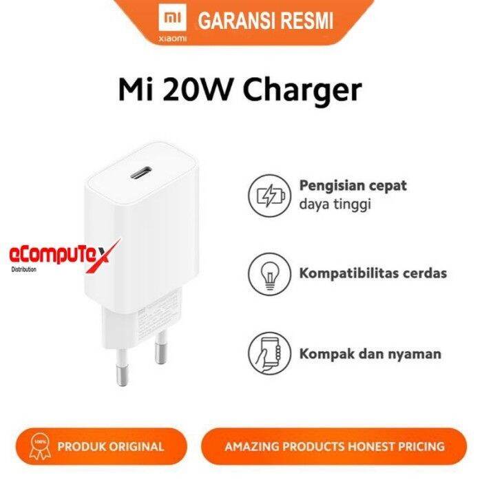 XIAOMI MI CHARGER 20W TYPE C FAST CHARGING ORIGINAL/ RESMI MI CAS 20 W ...