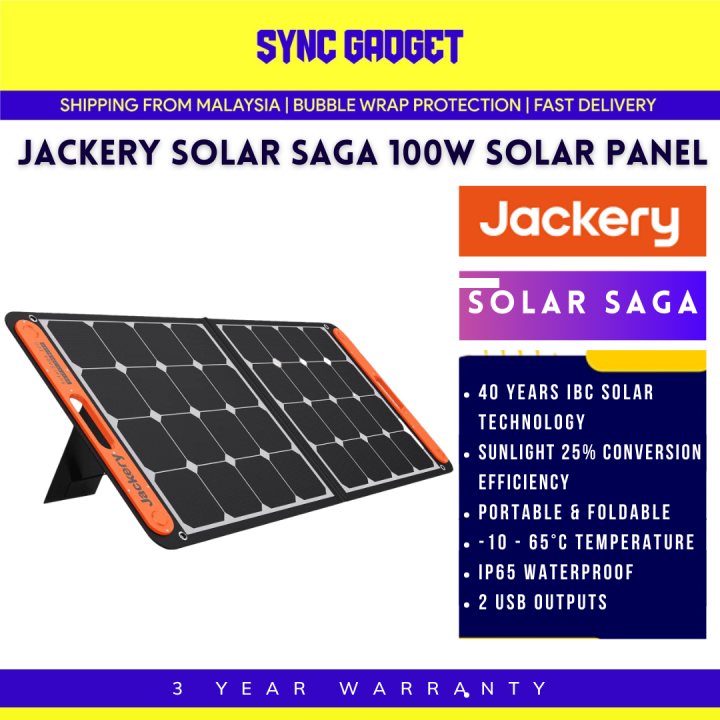 Jackery Solar Saga 100W Sola﻿r Panel [IBC solar technology I Portable ...