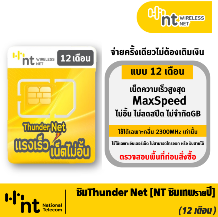 ซิมThunder Net ซิมเทพ NT เน็ตไม่อั้น Unlimited ความเร็วเต็มสปีด ...