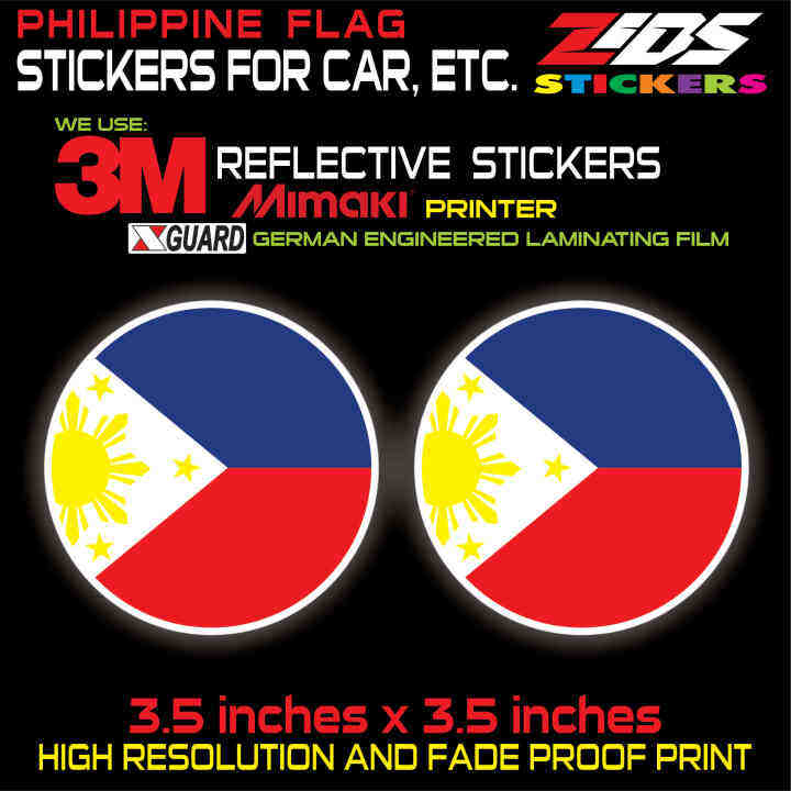 philippine flag logo 3M reflective laminated sticker for cars ...