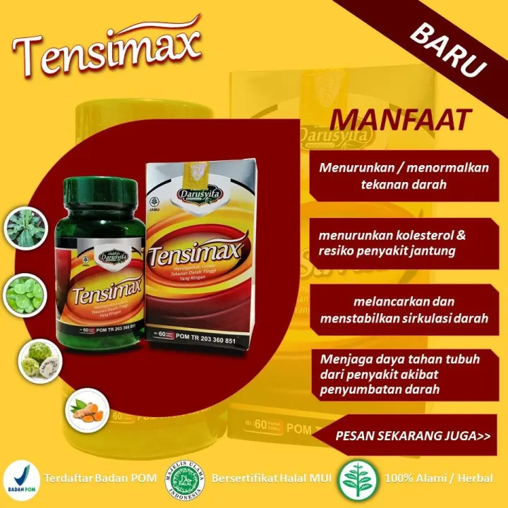 Tensimax Obat Herbal Tensi Darah Tinggi Hipertensi Dan Kolesterol 100% ...
