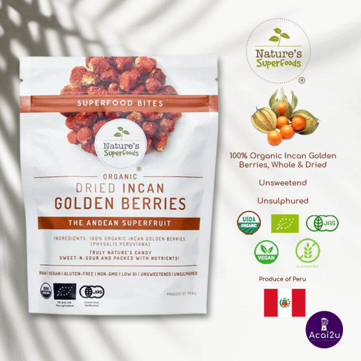Nature's Superfoods Organic Dried Incan Golden Berries Snack 110g ...
