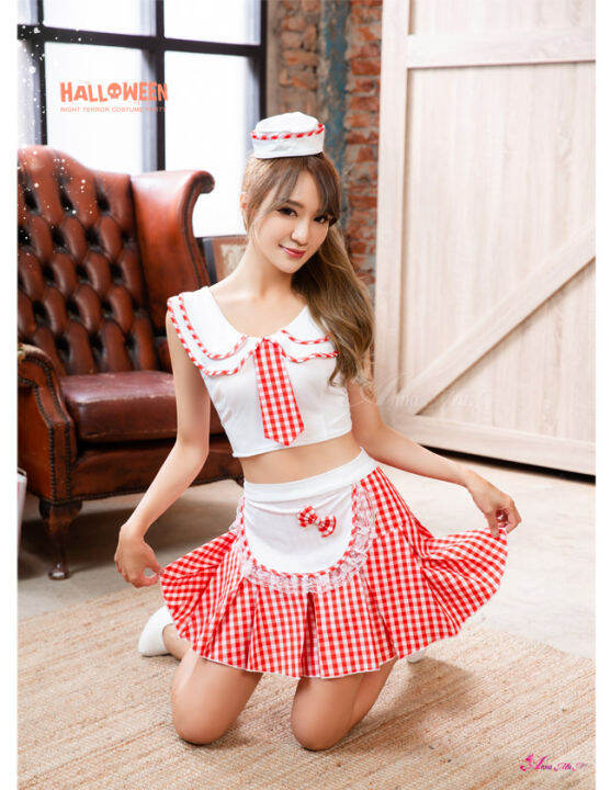 ANNA MU Lingerie - Naughty Kitchener Checkered Skirt (Matching Apron) | Lazada Singapore