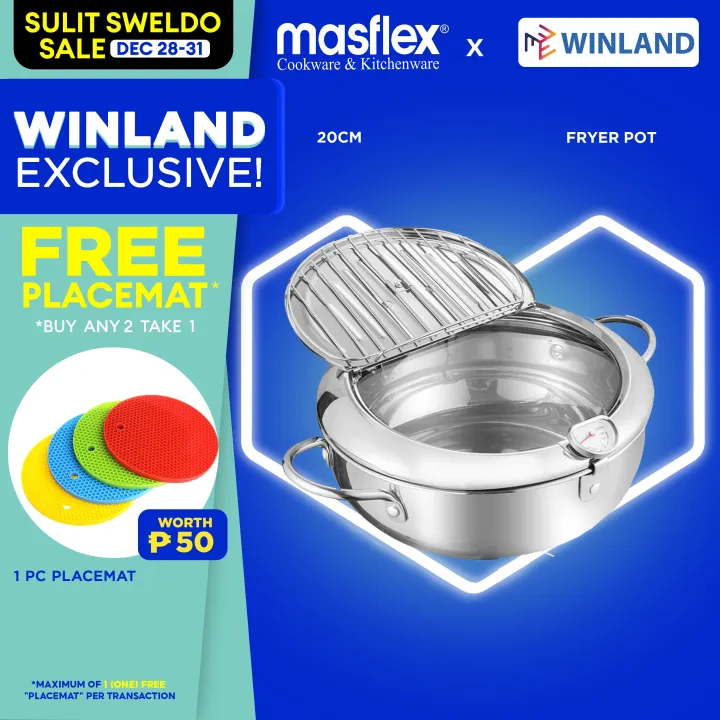 Masflex by Winland 20cm Stainless Steel Perfect Fryer Pot with ...