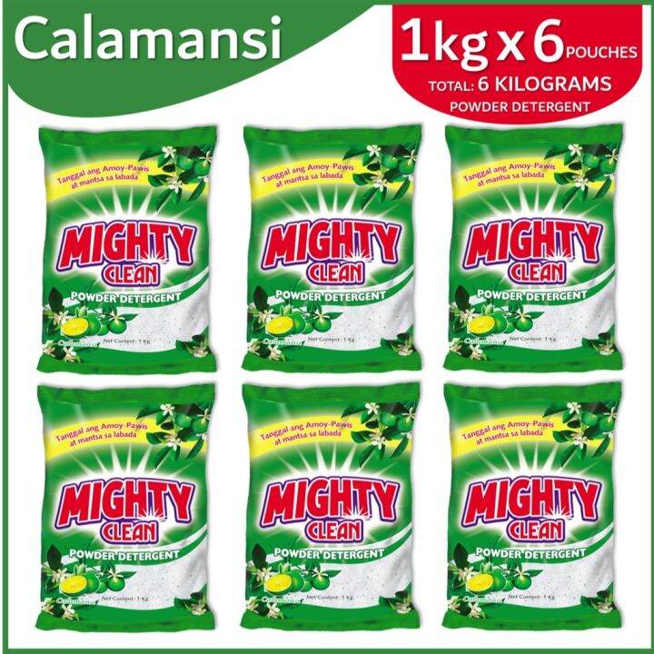 Mighty Clean Detergent Powder Calamansi - Powder (green) - SET 6 Kilos ...