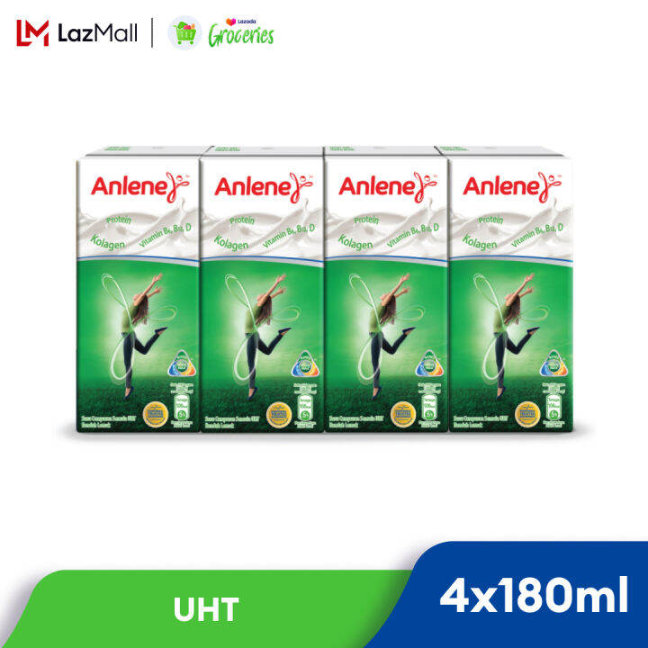 Anlene UHT Milk Plain 4x180ml | Lazada
