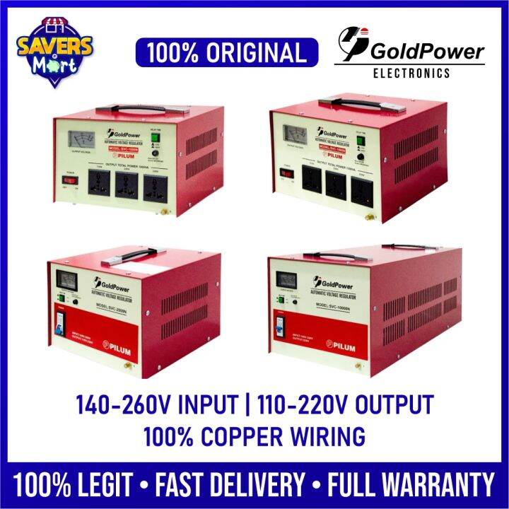 GoldPower SVC 1,000-10,000 (AVR) Automatic Voltage Regulator Servo Motor COPPER | Lazada PH
