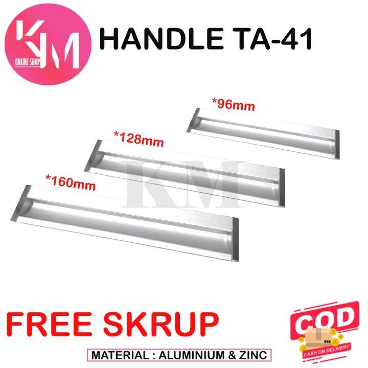 Tarikan TA-41 HUBEN Aluminium / Handle Tanam Handle Lemari Pintu Laci ...