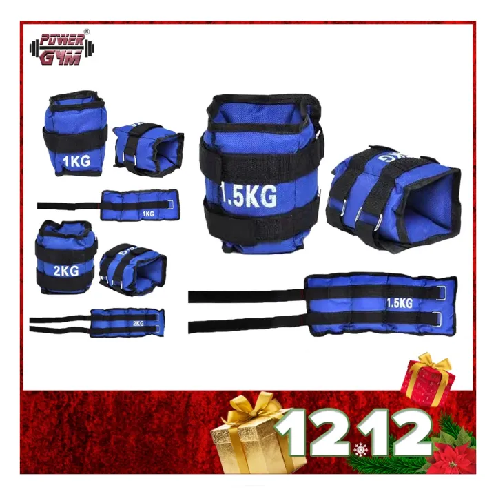 ♖1kg-3kg Powergym Pair Of Ankle Wrist Weights (Velcro Locks) Wearable ...