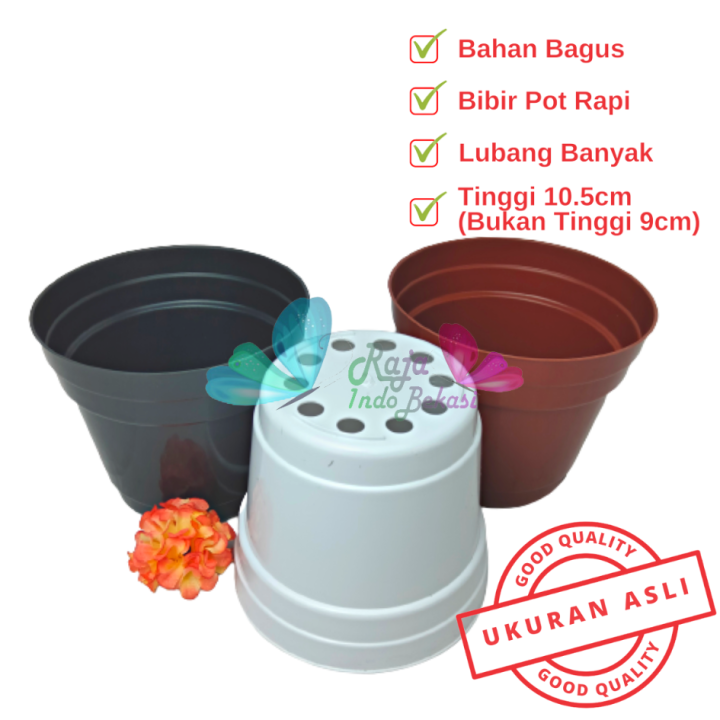 Lusinan Pot 12 Putih Hitam Coklat Merah Bata Tarakota - Pot 12 Cm Kecil ...