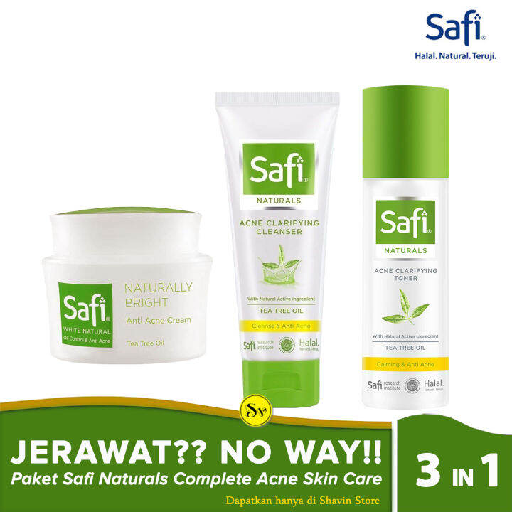 Paket Safi Naturals Complete Acne Skin Care 3 in 1 - Paket Perawatan ...