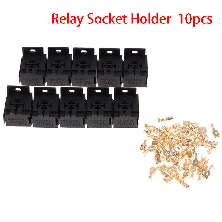 Electronics Elect 10 Pieces 30A-80A Relay Base Bracket 5 Pin Socket ...