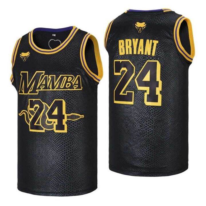 เสื้อเจอร์ซีย์ MAMBA 24 Bryant Jersey Basket ปักลายชุดกีฬากลางแจ้งฮิปฮ ...