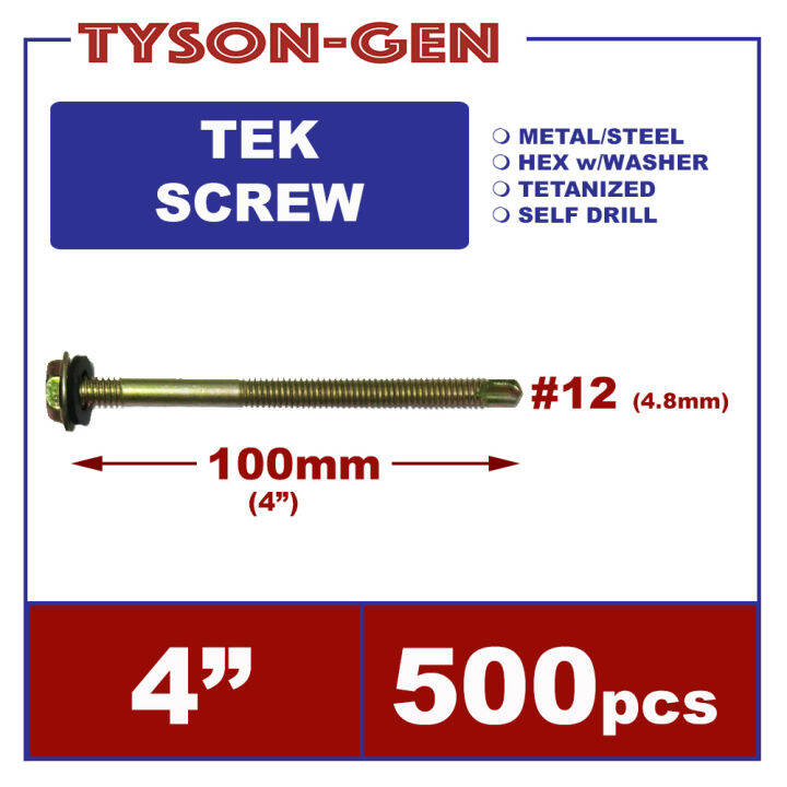 500pcs Tekscrew for Metal 12 x 20mm to 100mm (3/4" to 4") - Self ...