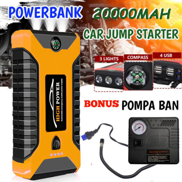 JUMPER Aki Mobil Power Bank 20000mAh 12V 600A 4 Port USB Portable Car ...