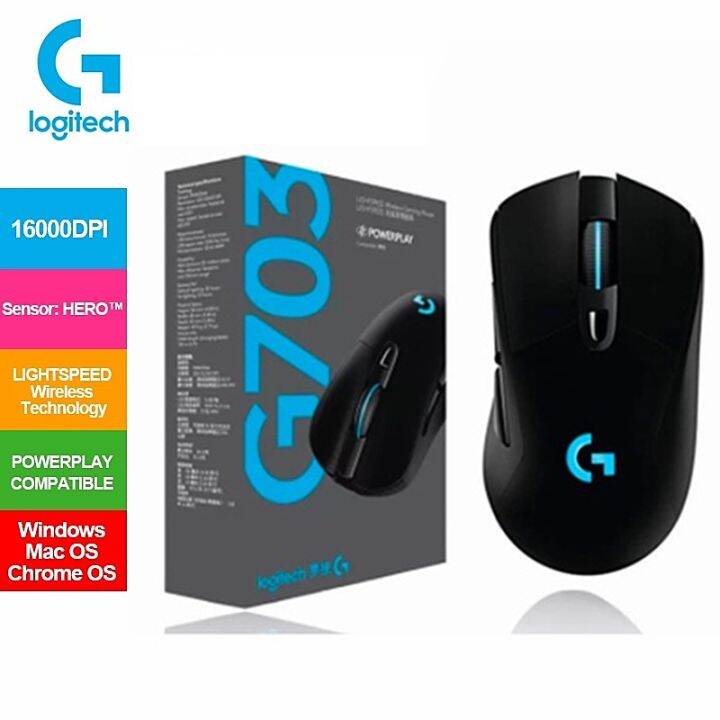 Logitech G703 LIGHTSPEED Wireless Gaming Mouse 2.4Ghz Optical Ergonomic ...