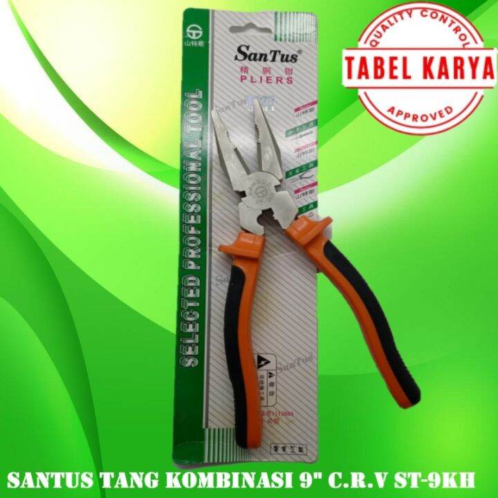 TANG POTONG JEPIT KOMBINASI 9" INCH C.R.V SANTUS ST-9KH | Lazada Indonesia