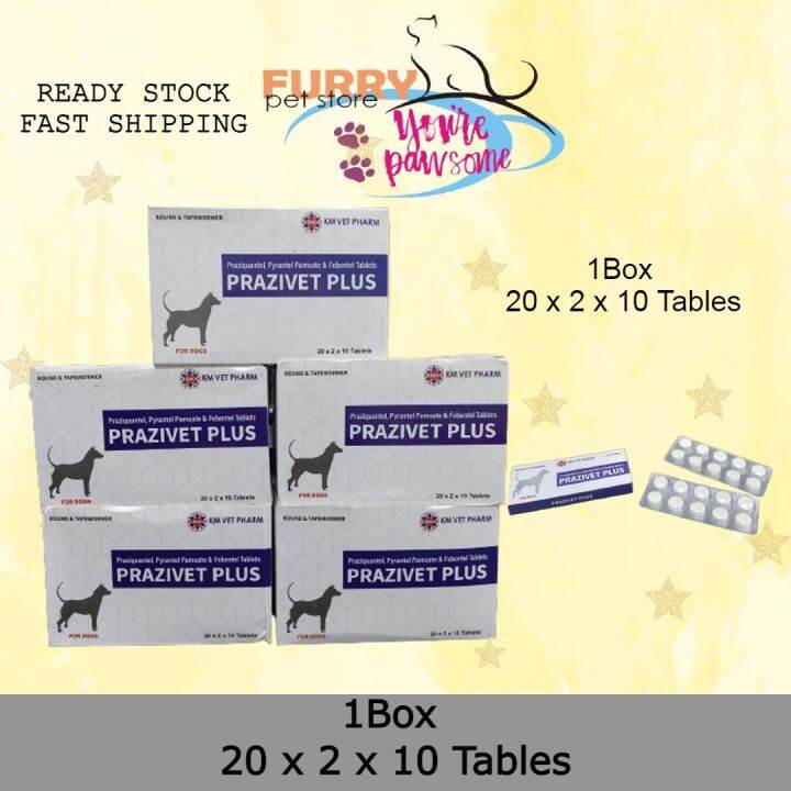 Prazivet Plus / Dewormer for dogs / Ubat Cacing Anjing 1Box 20 x 2 x 10 ...