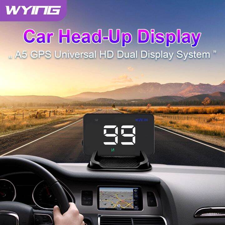 ♦ WYING A5 Universal HUD GPS Satellite Head-Up Display Overspeed ...