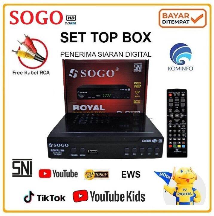 Set Top Box SOGO ROYAL Digital 32Mbit DVB-T2 Full HD Youtube TikTok ...