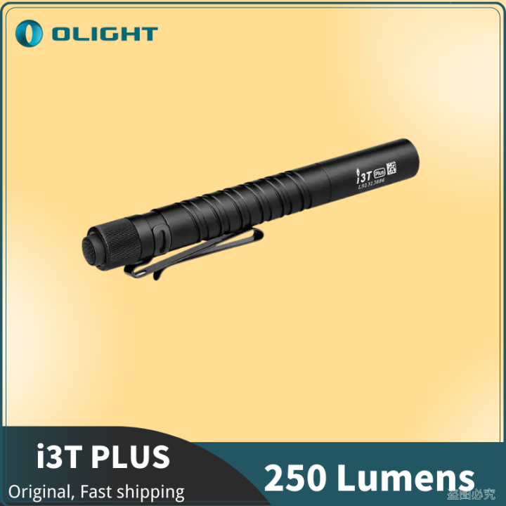 Olight i3T PLUS Slim Pocket Light Mini Flashlight 250Lumens Include AAA ...