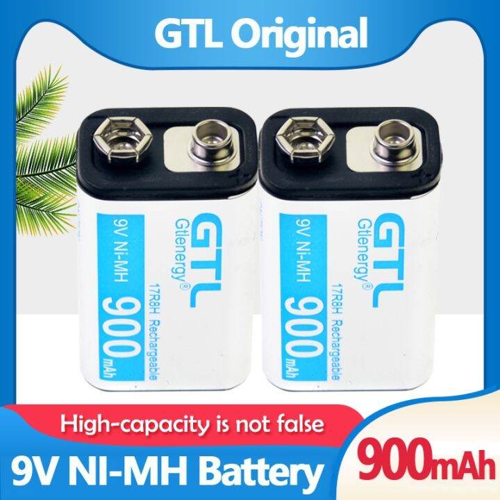Rechargeable Battery 9V Ni-MH 900mAh High Capacity 9 Volts Battery ...