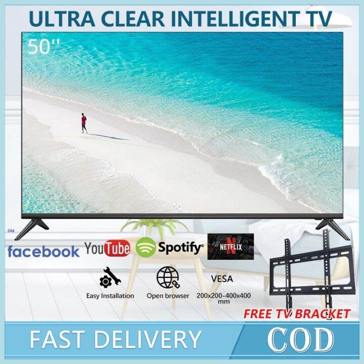 50 Inch Smart TV Android Flat Screen TV Ultra High Definition Ultra Thin TV Smart TV Can Be ...