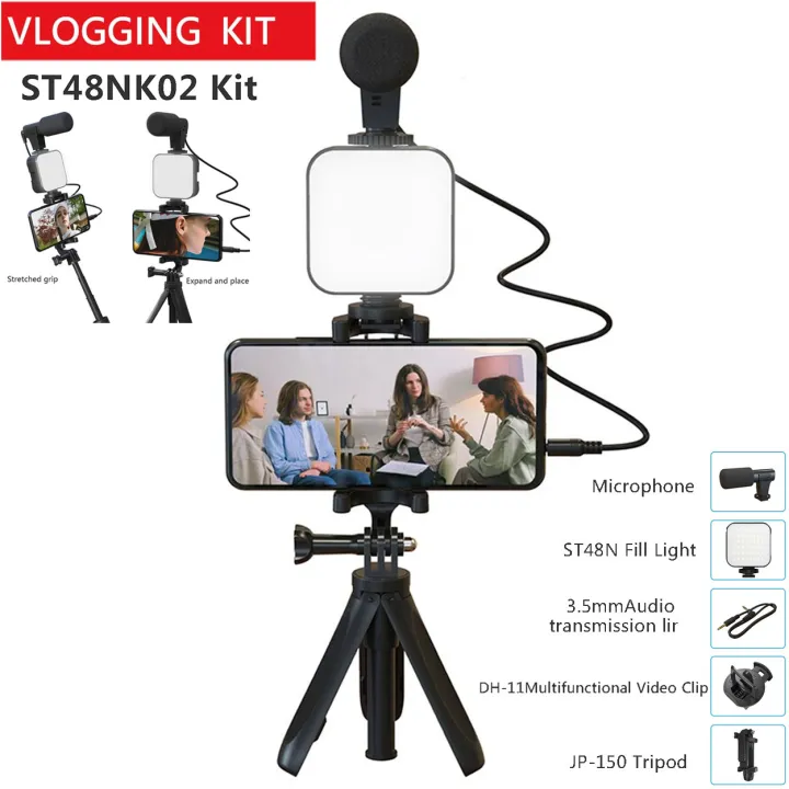 Smartphone Vlogging Kit Video Recording Equipment with Tripod Fill ...