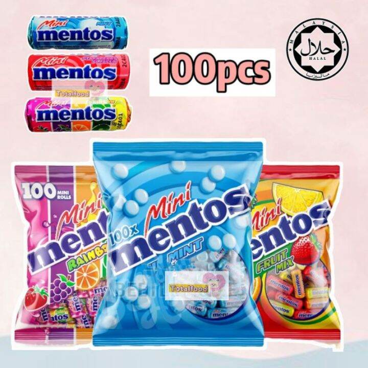 Mini Mentos Roll chewy candy dragees 100pcs | Lazada