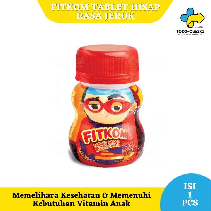 Fitkom Tablet Hisap Multivitamin Anak Rasa Jeruk Botol 21 Tablet ...