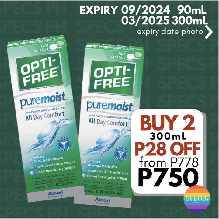 Alcon Opti-Free Pure Moist Contact Solution (90300mL per BOTTLE ...