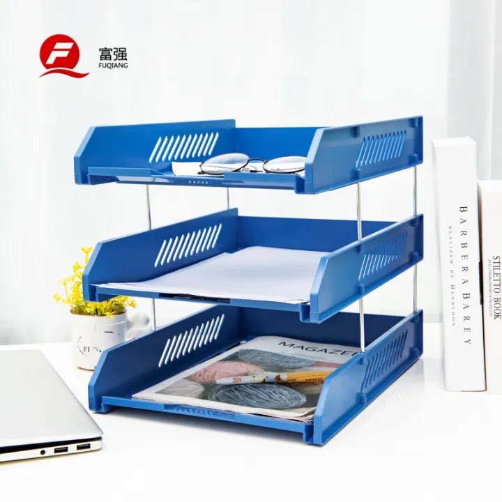 Office three-layer A4 file rack triple file frame folder storage box ...