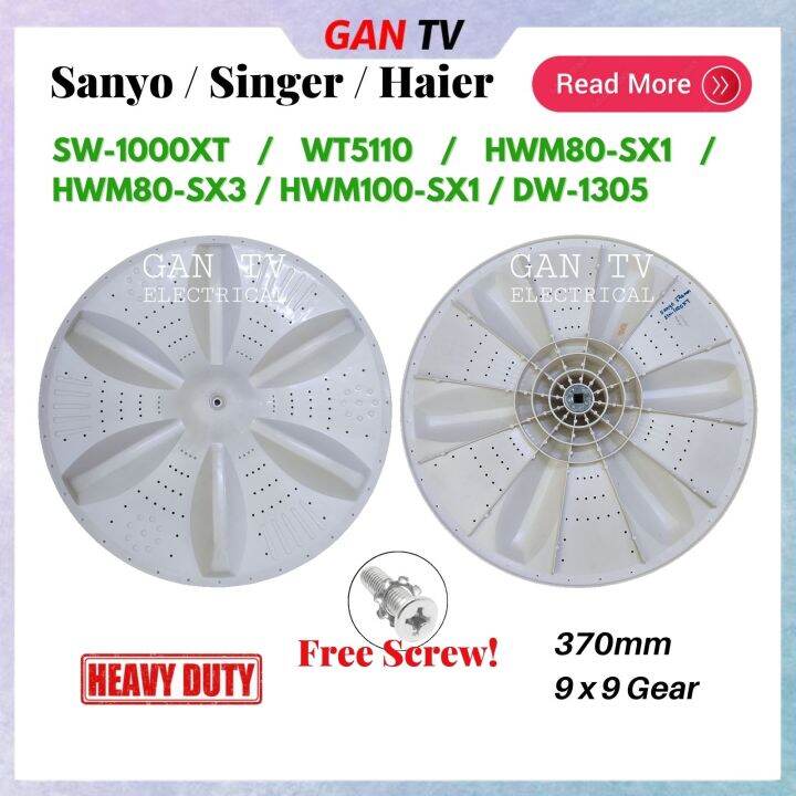 Heavy Duty Sanyo 370mm 37cm SW-1000XT Washing Machine Pulsator 9x9 ...