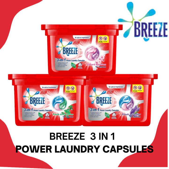 Breeze 3 in 1 Power Laundry Capsules 18 Capsules | Lazada