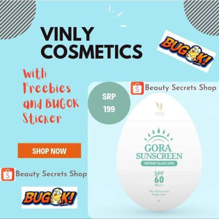 Candiy GORA SUNSCREEN - VINLY COSMETICS with BUGOK Sticker and Freebies ...