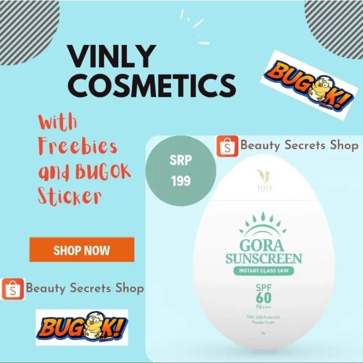The new 2022 GORA SUNSCREEN - VINLY COSMETICS with BUGOK Sticker and ...