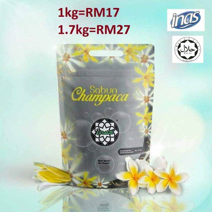 Inas Sabun Champaca Rose Laundry Detergent | Serbuk Pencuci 1.0kg or 1.7kg | 100% Halal ...